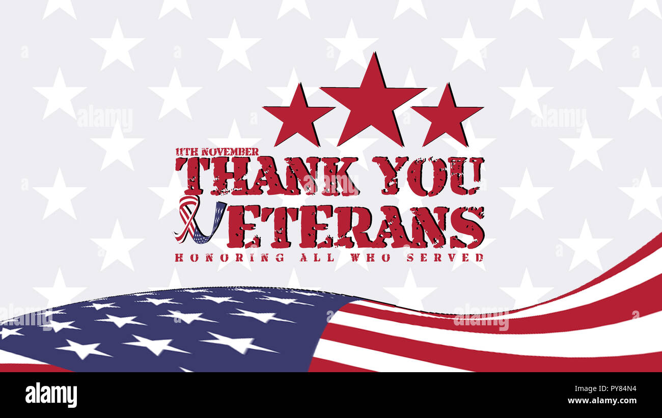 11 noveber Thank you veterans illustration, veterans day concept Stock ...