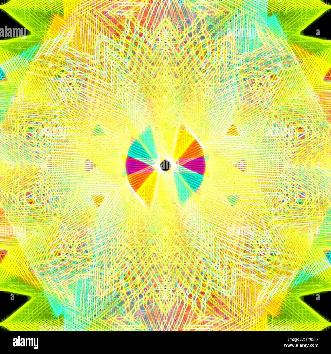 A colorful and vivid image with abstract Sacred Geometry. A psychedelic ...