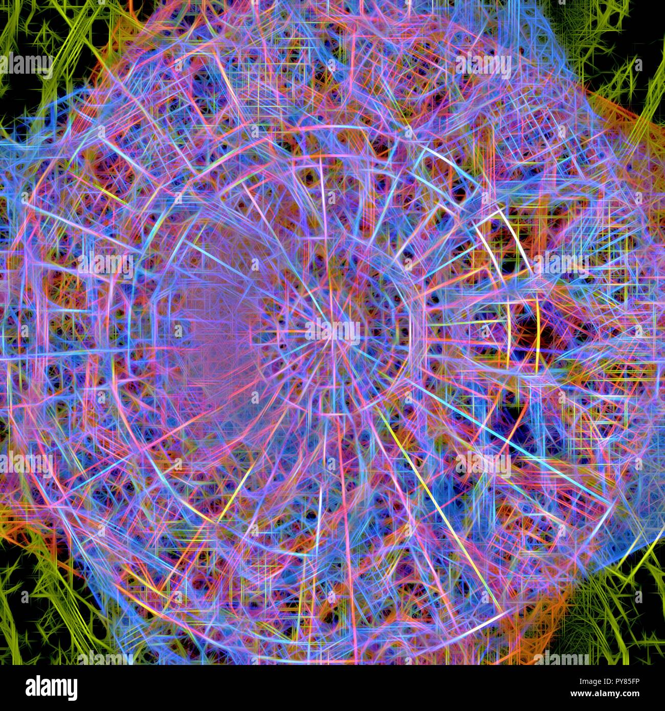 A colorful and vivid image with abstract Sacred Geometry. A psychedelic ...