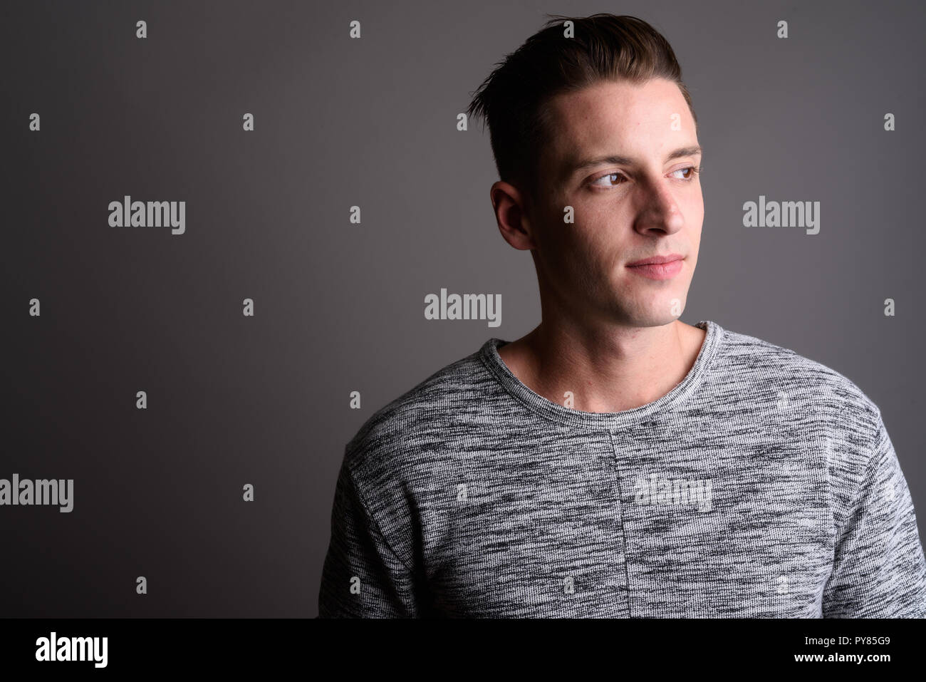 Man face looking up close up shadow hi-res stock photography and images ...