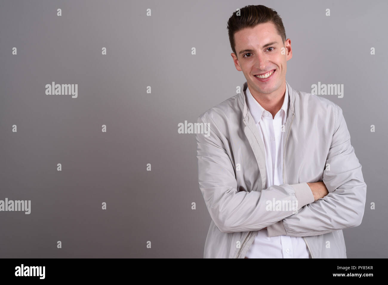 Stylish young man jacket hi-res stock photography and images - Alamy