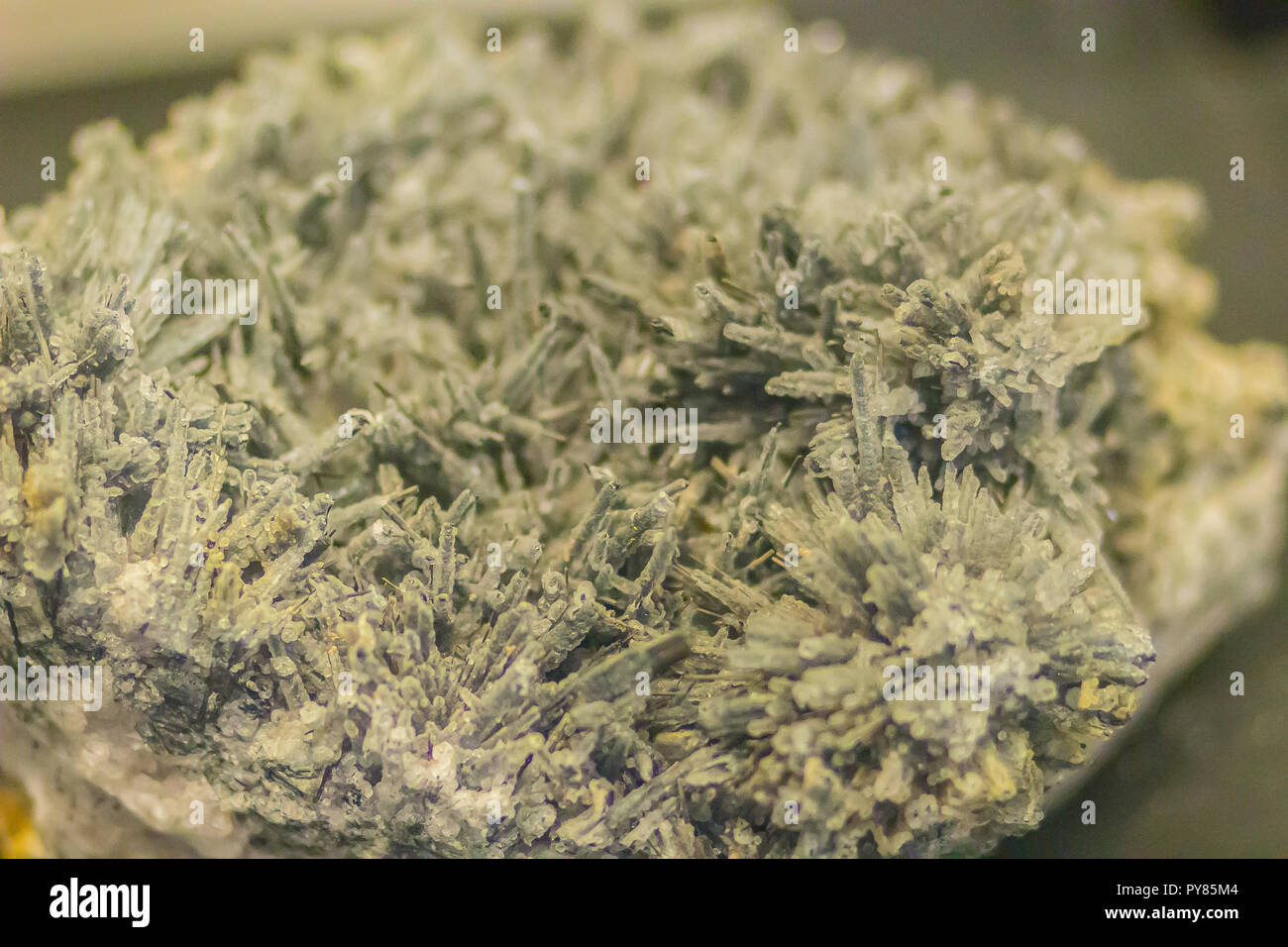 Stibnite specimen from mining and quarrying industries. Stibnite is a ...