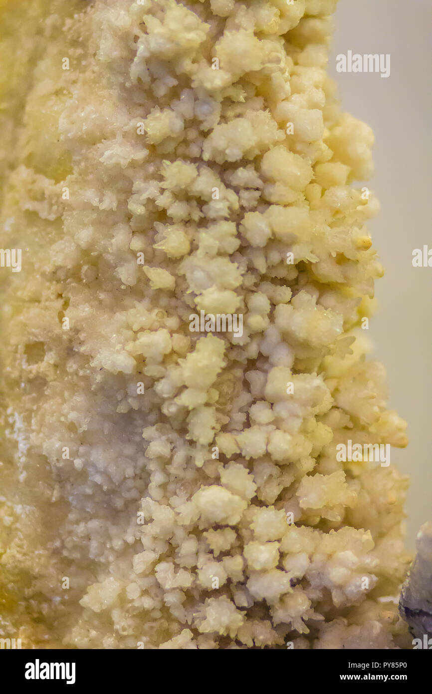 Stalactite stone specimen for education. A stalactite is a type of ...