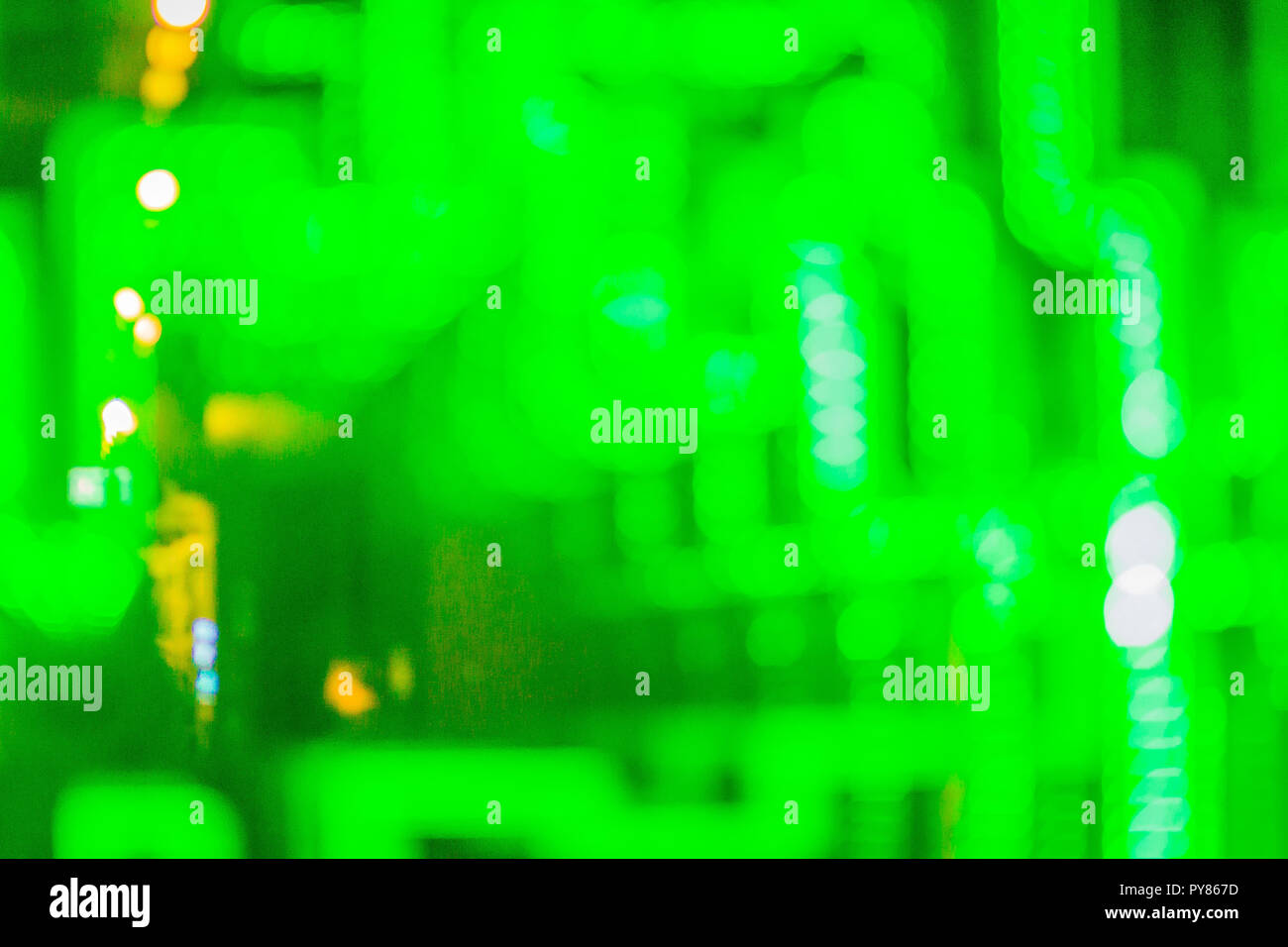 Abstract futuristic green led lights background. Blinking green neon ...