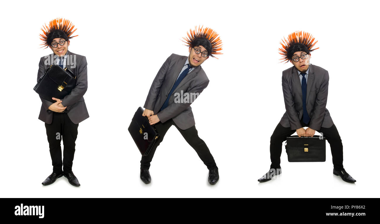Funny man with mohawk hairstyle Stock Photo - Alamy