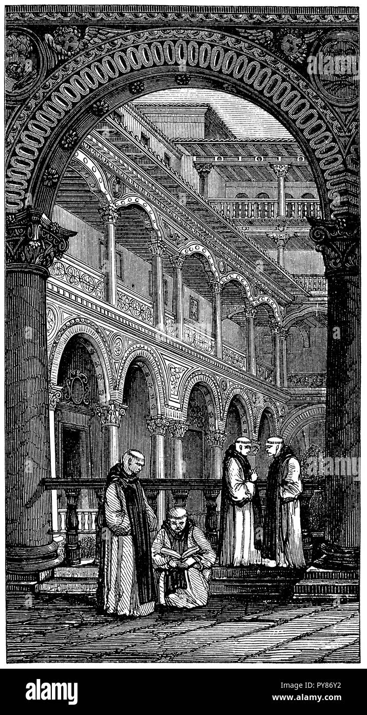 Monastery courtyard Black and White Stock Photos & Images - Alamy