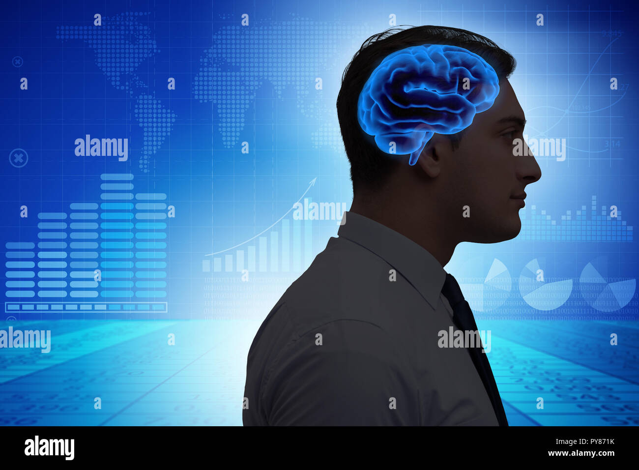 Artificial intelligence concept with man Stock Photo - Alamy