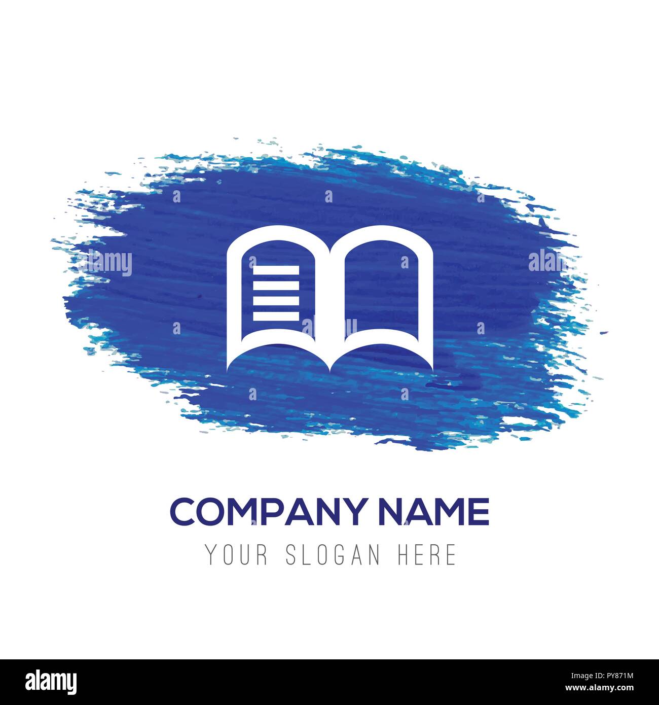 Open Book Icon - Blue watercolor background Stock Vector Image & Art ...