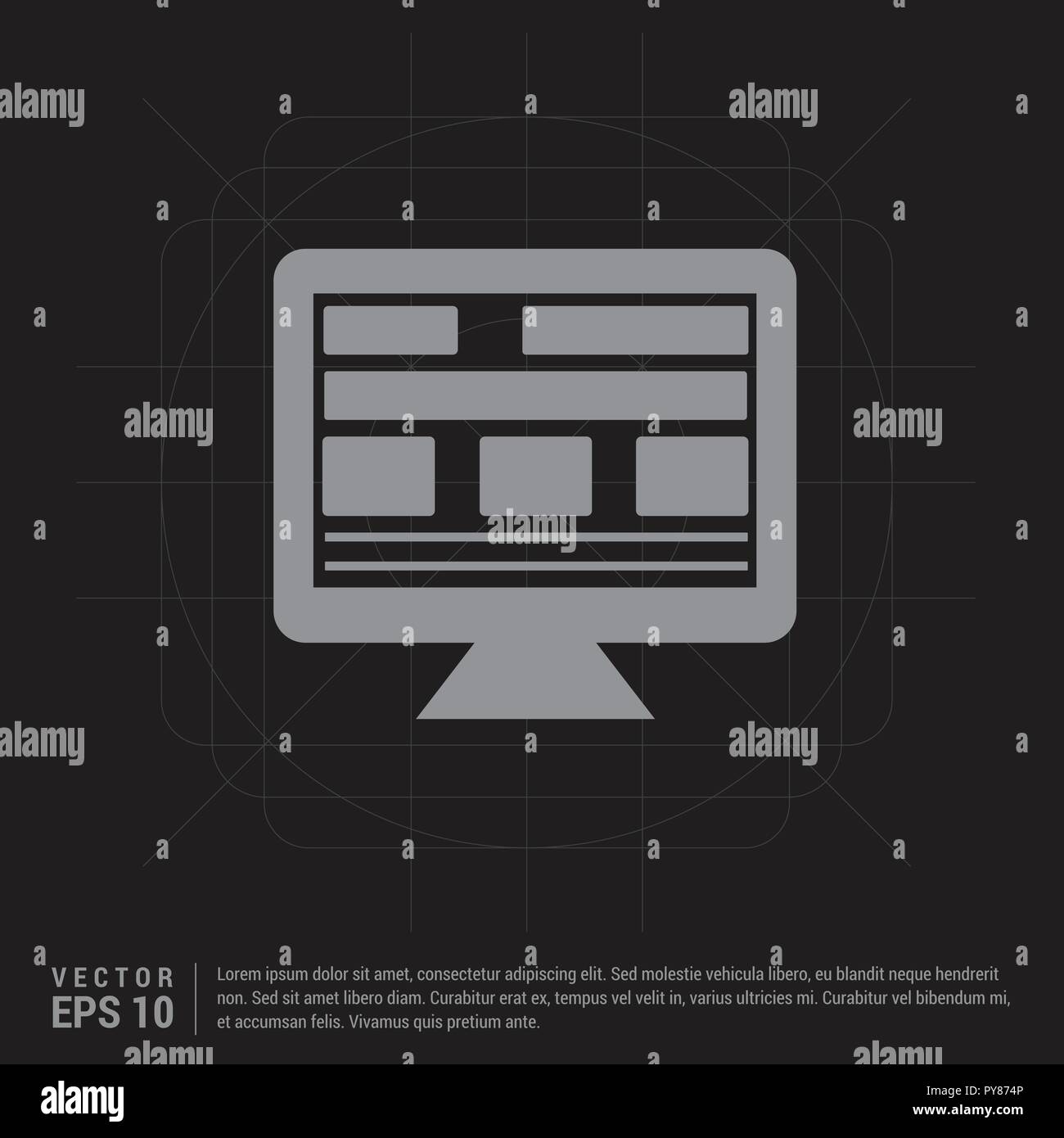 Computer Icon - Black Creative Background - Free vector icon Stock ...