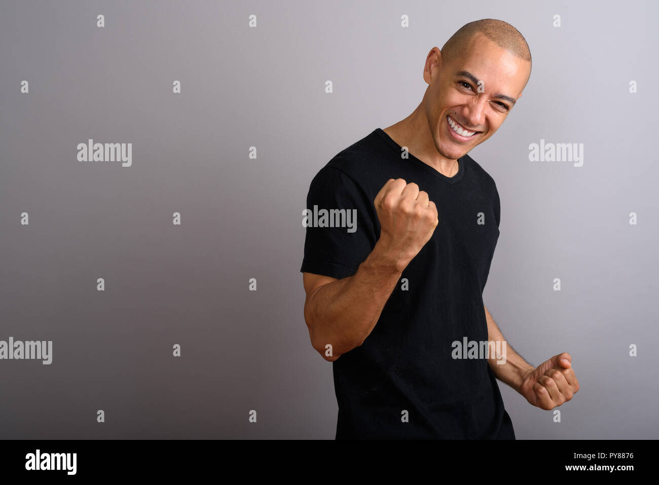 Excited bald man hi-res stock photography and images - Alamy