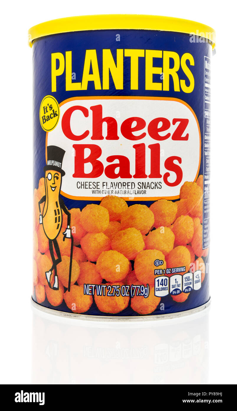 Winneconne, WI - 25 October 2018: A package of Planters Cheez balls on ...