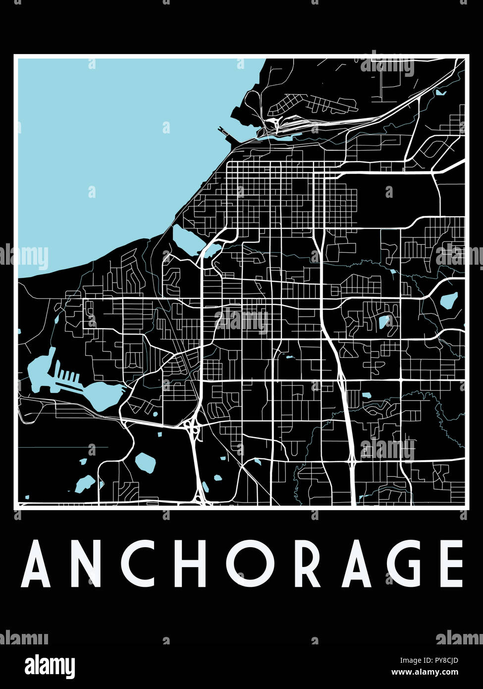 Flat road map usa hi-res stock photography and images - Alamy