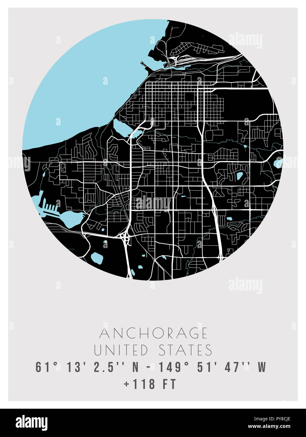 Map of anchorage hi-res stock photography and images - Alamy
