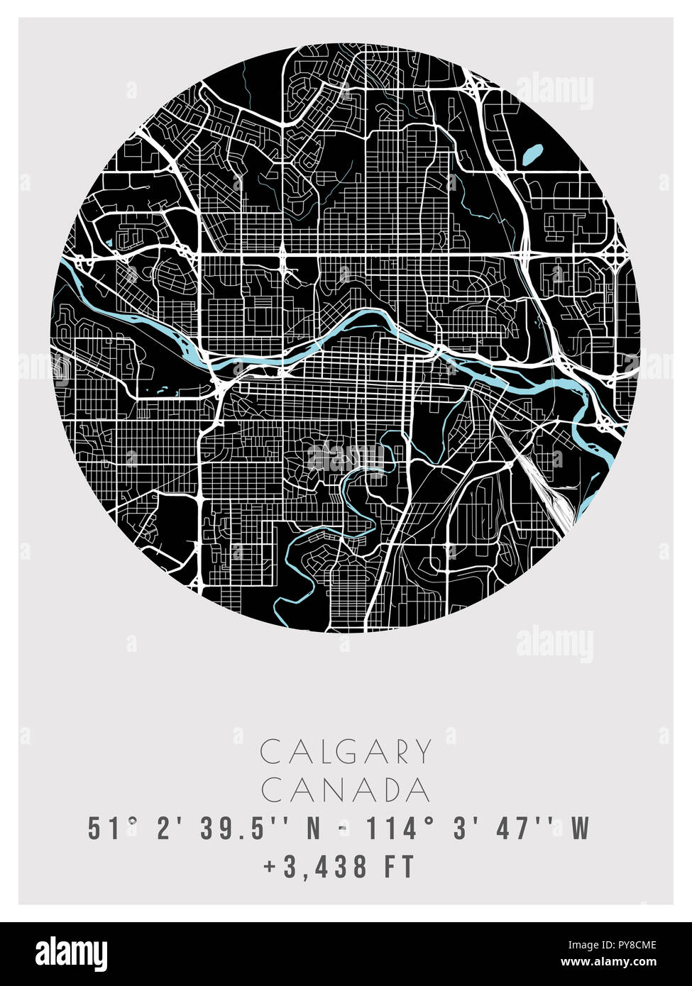 Calgary vector map hi-res stock photography and images - Alamy