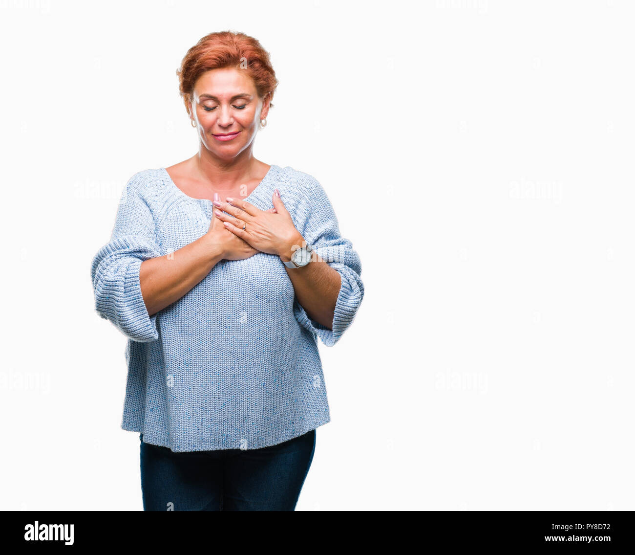 Woman chest pain winter Cut Out Stock Images & Pictures - Alamy