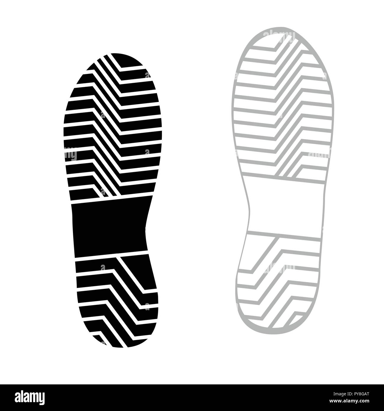 Vector illustration prints rough shoe, flat style Stock Vector Image ...