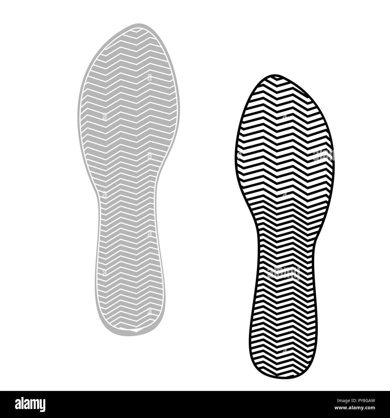 Abstract black footprints boots Cut Out Stock Images & Pictures - Alamy