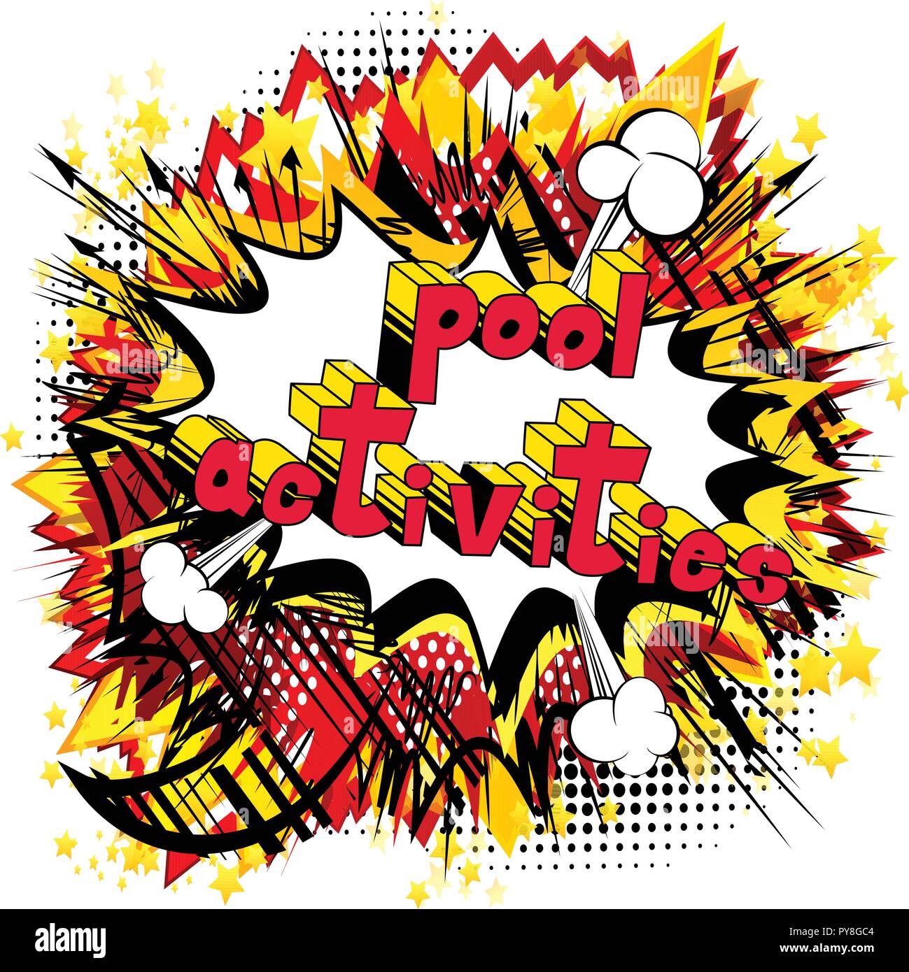 Pool Activities - Vector illustrated comic book style phrase Stock ...
