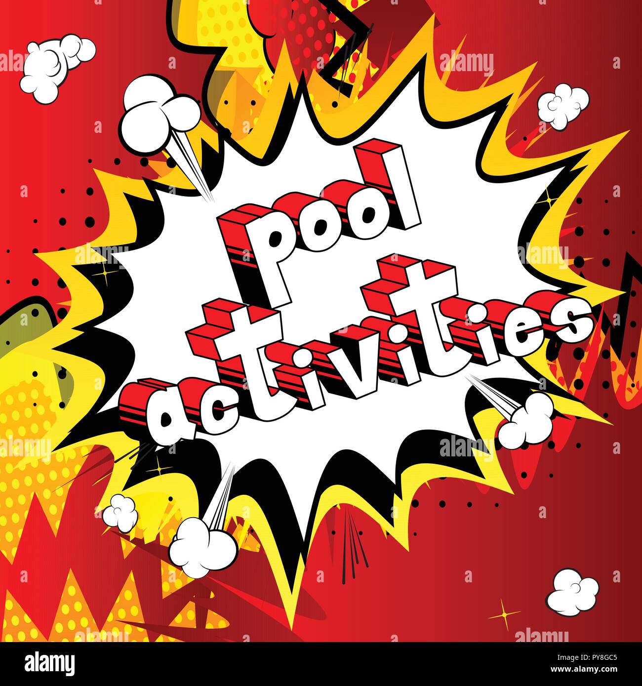 Pool Activities - Vector illustrated comic book style phrase Stock ...