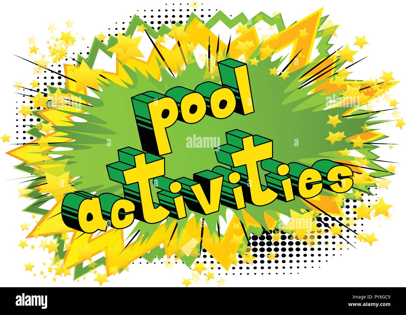 Pool Activities - Vector illustrated comic book style phrase Stock ...