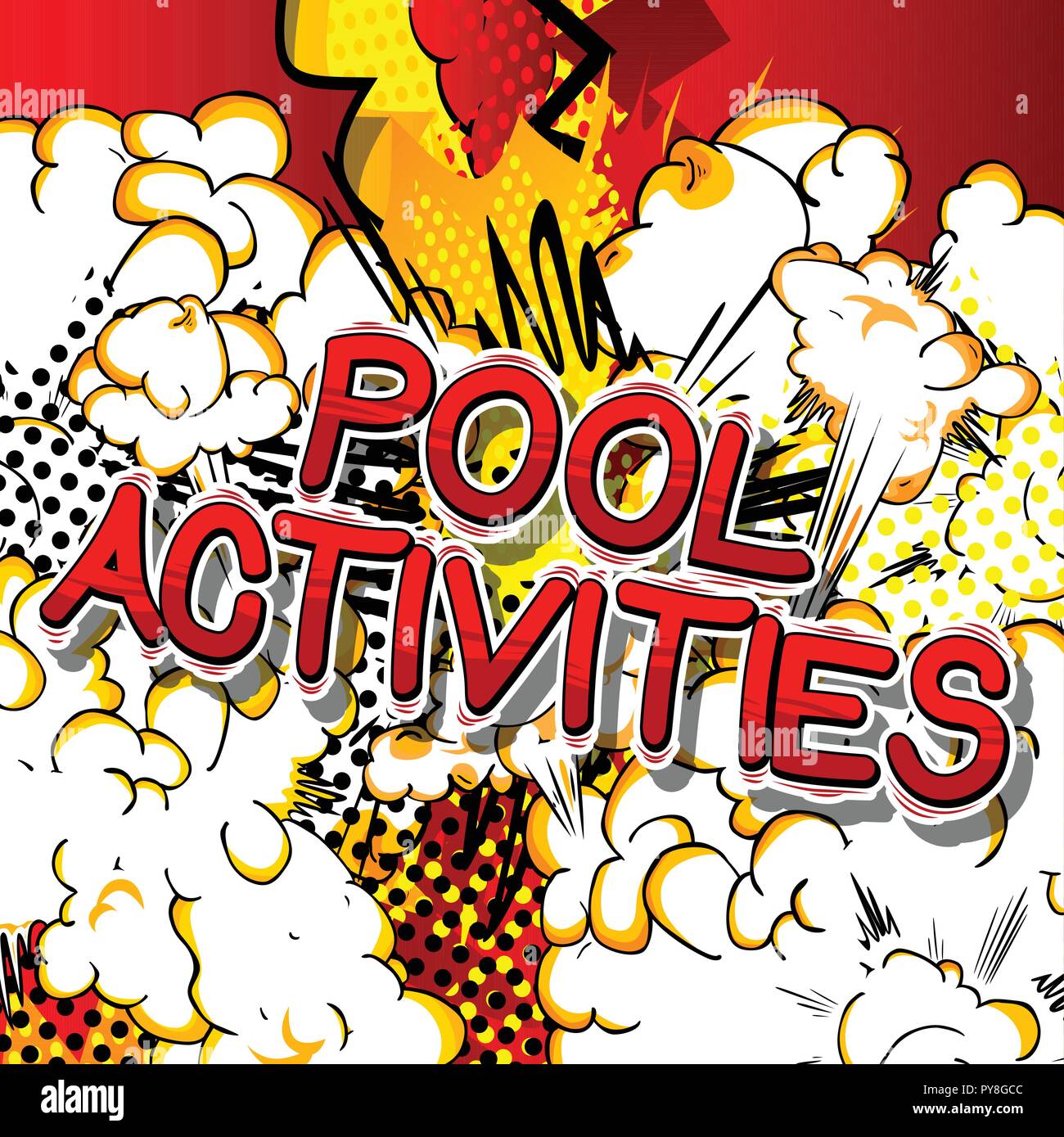 Pool Activities - Vector illustrated comic book style phrase Stock ...