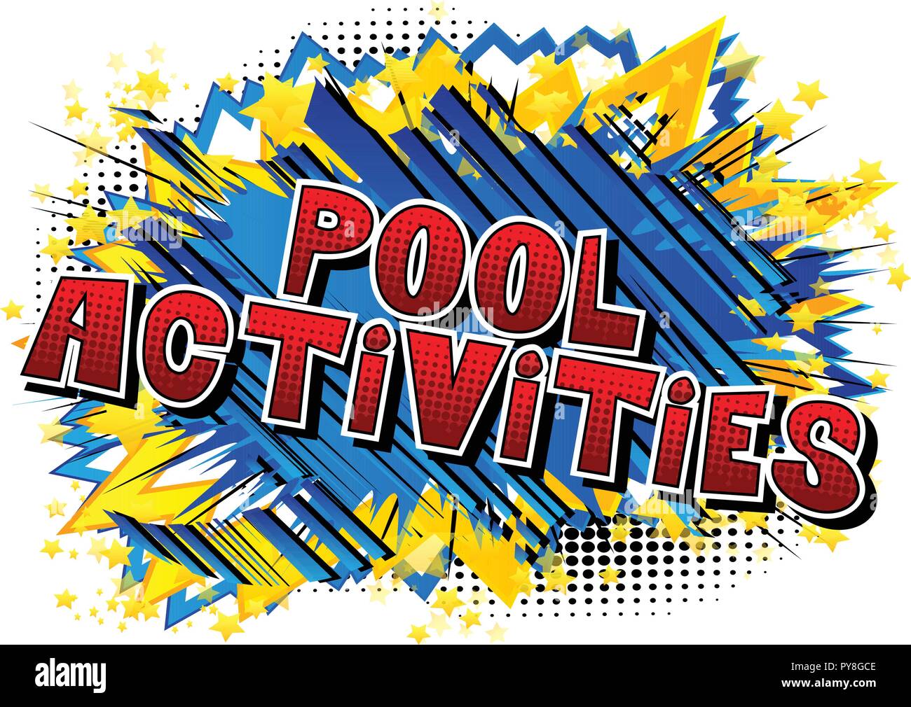 Pool Activities - Vector illustrated comic book style phrase Stock ...