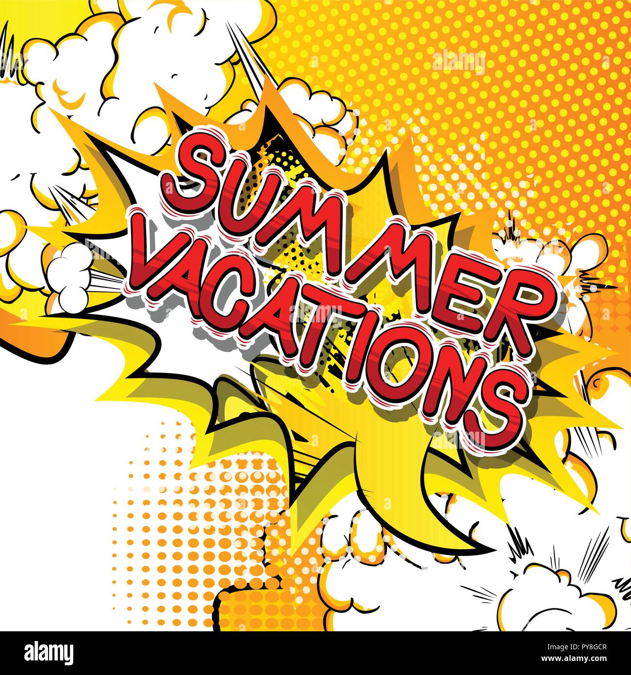 Summer Vacation - Vector illustrated comic book style phrase Stock ...