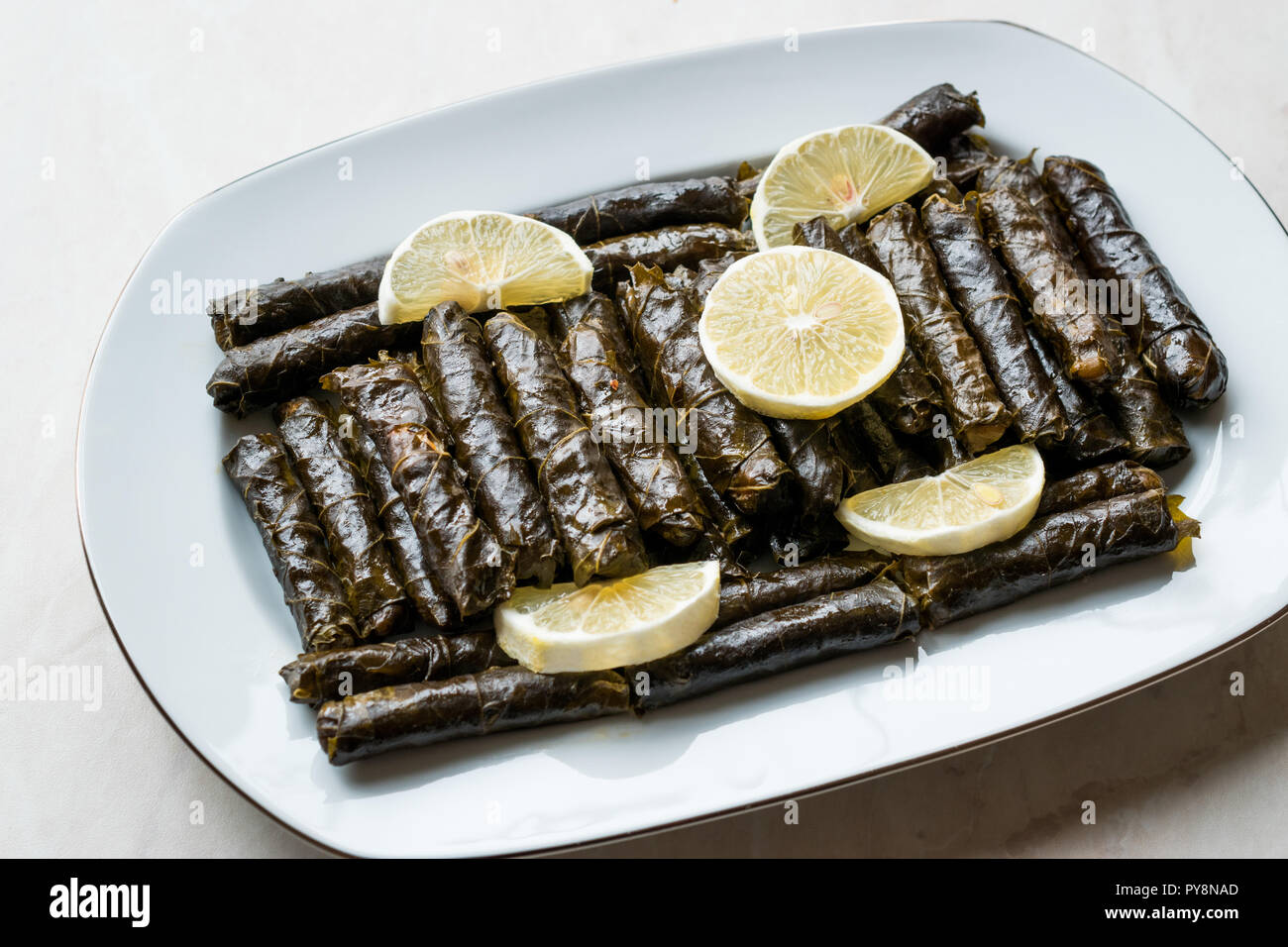 Stuffed Grape leaves with olive oil and Lemon / Zeytinyagli Yaprak ...