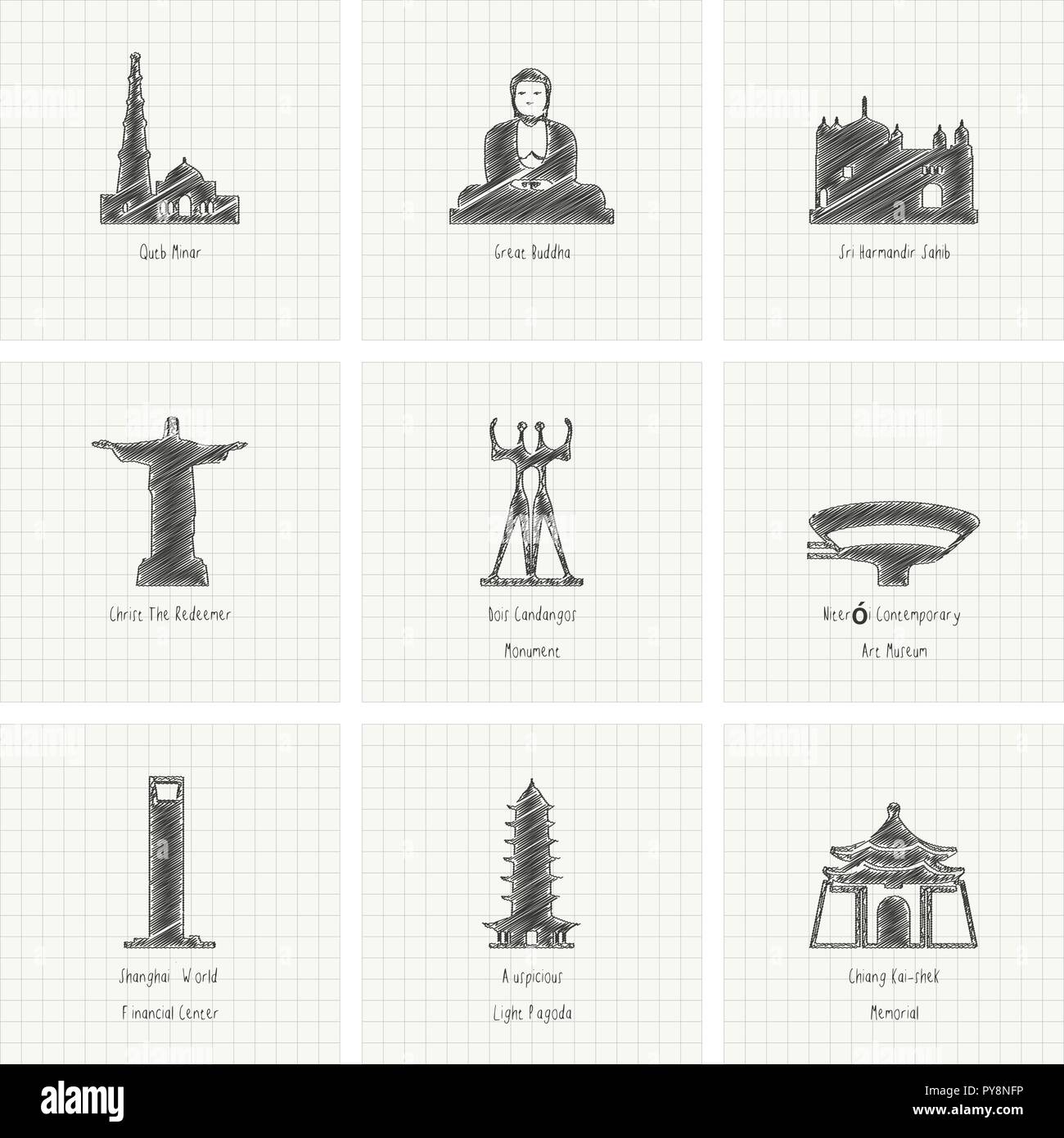 World famous landmarks design vector Stock Vector Image & Art - Alamy