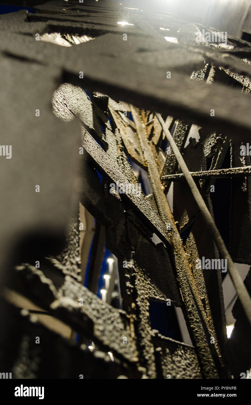 Pattern of metal structures of black color, beautiful abstract metal ...