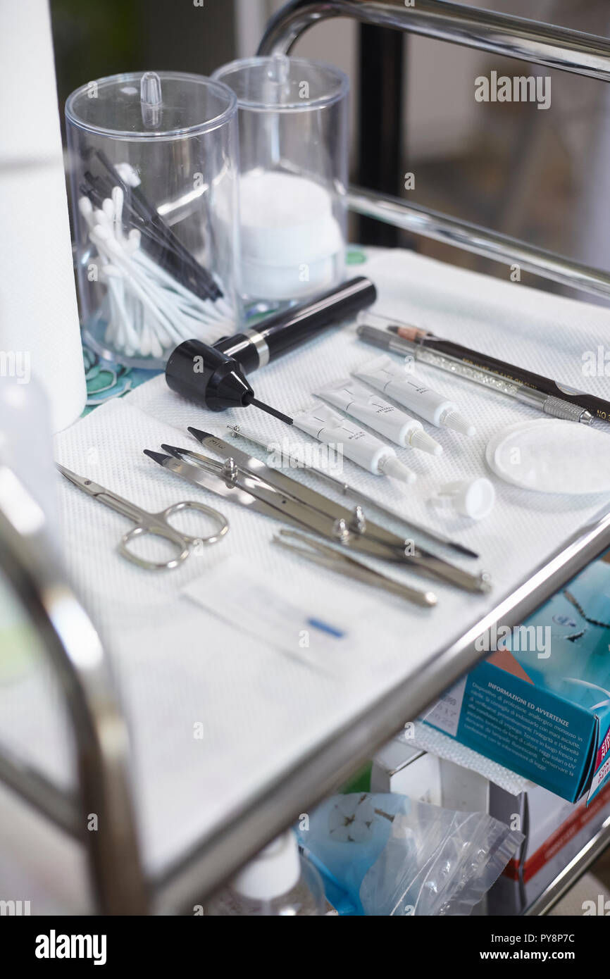 microblading tools, close-up, on table top Stock Photo - Alamy