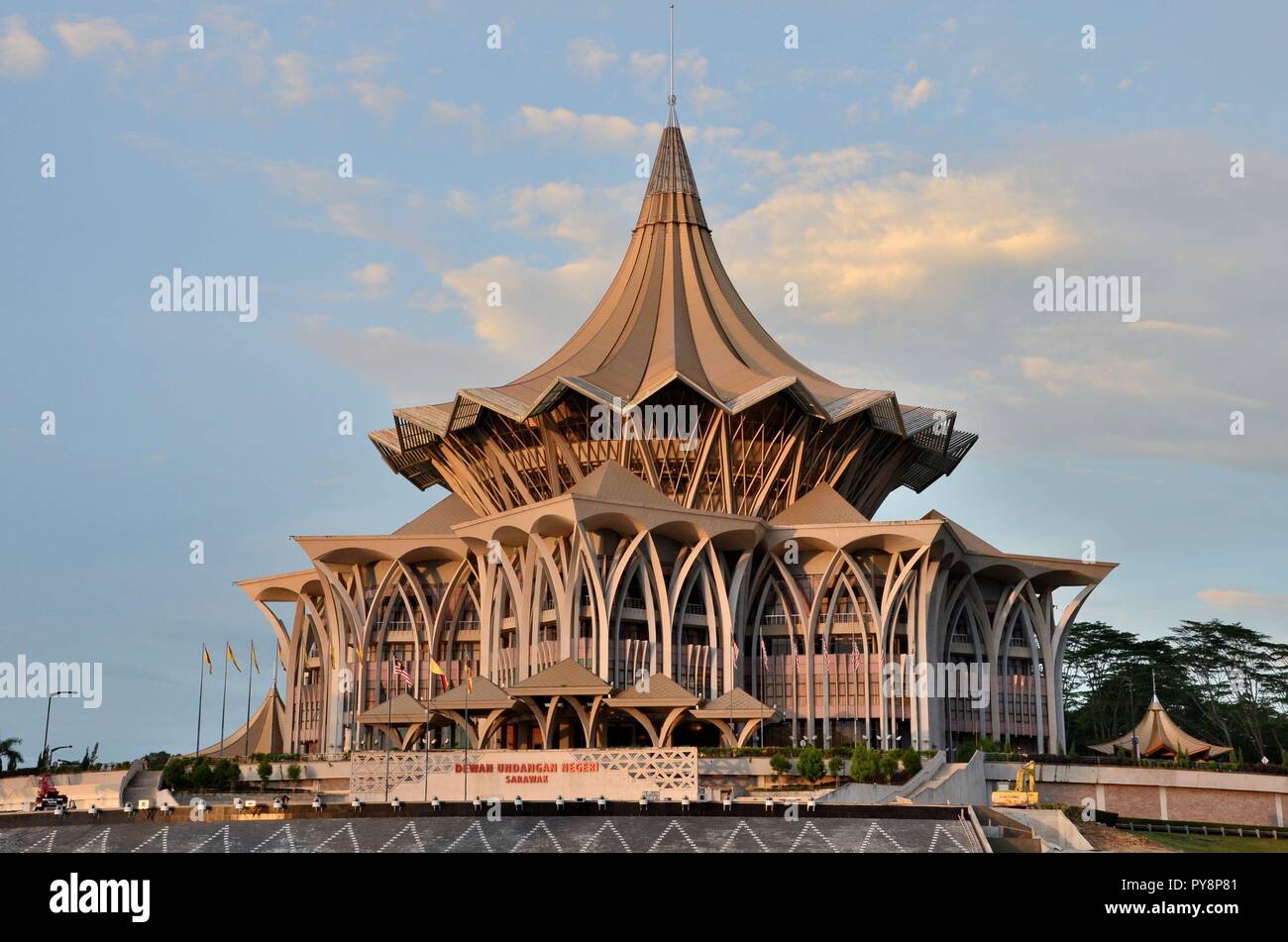 Sarawak state legislative parliamentary assembly building on north bank ...