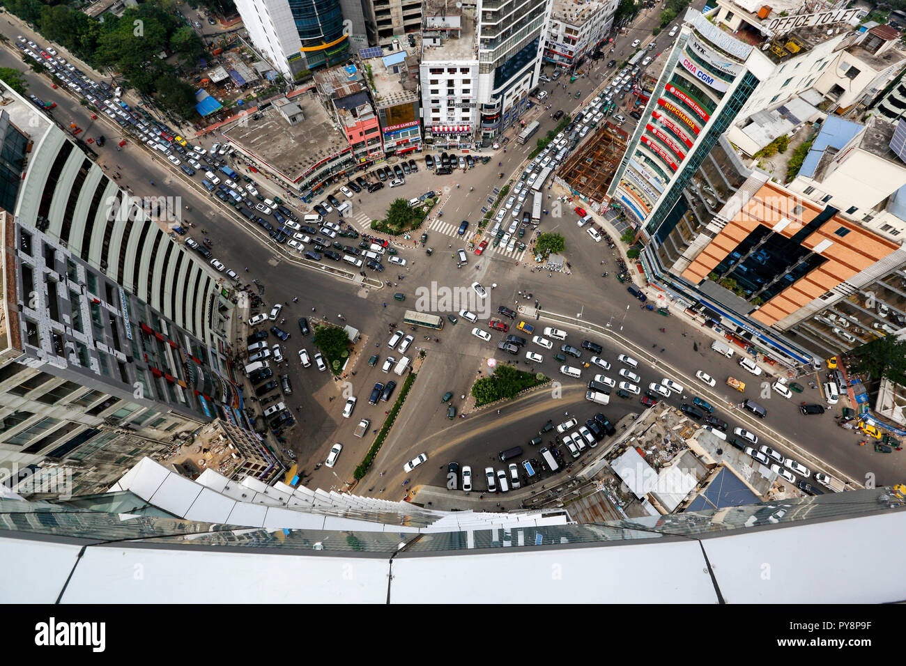 Aerial view of Gulshan-2 circle in Dhaka, Bangladesh Stock Photo - Alamy