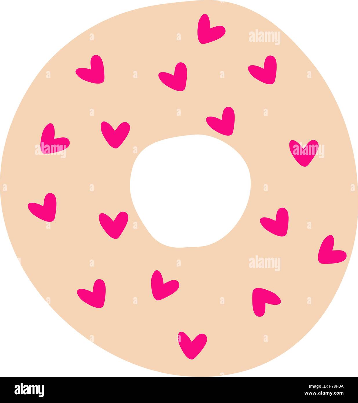 simple donut illustration. Donut isolated on white background Stock ...