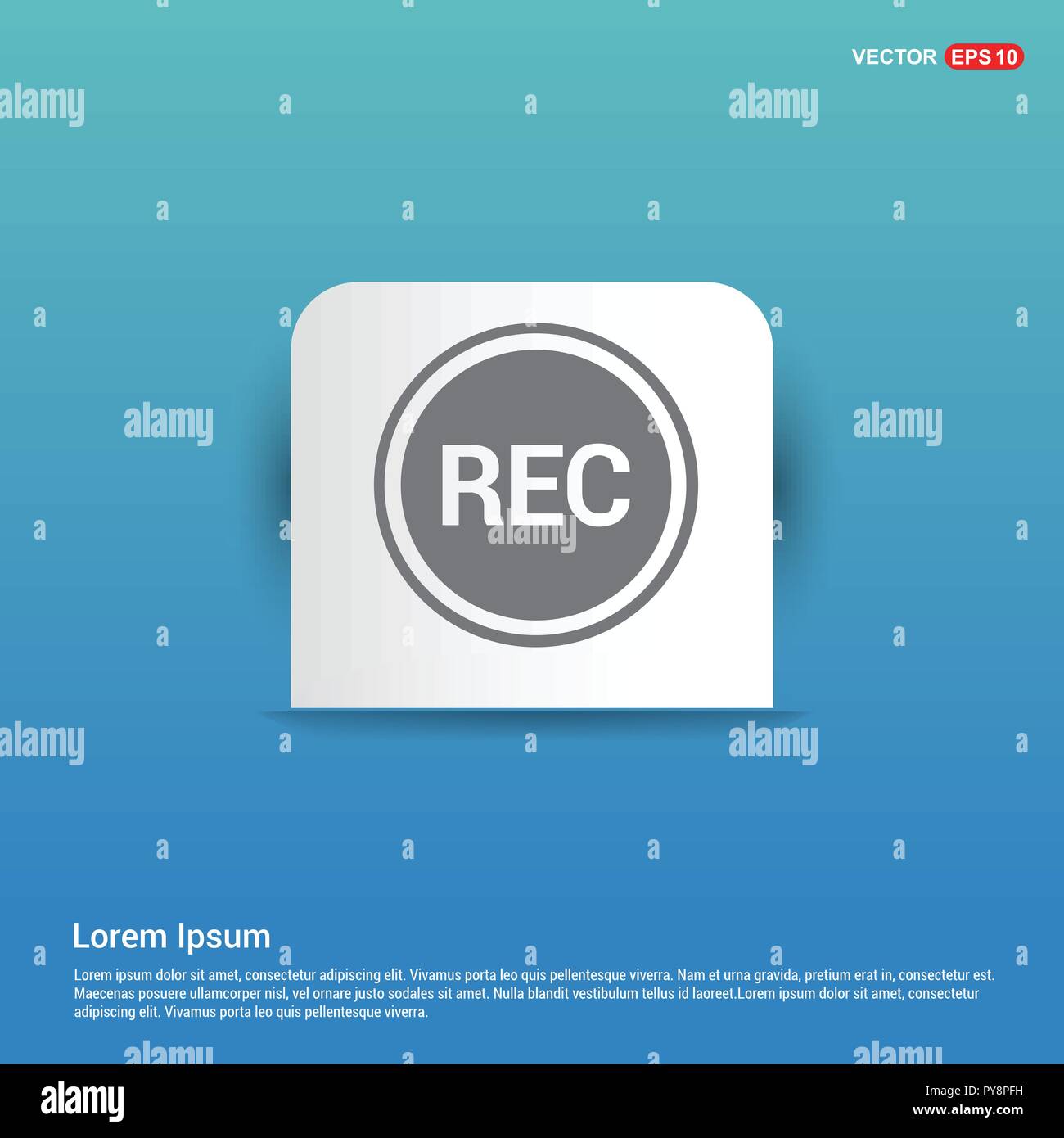 Recording icon - Blue Sticker button Stock Vector Image & Art - Alamy
