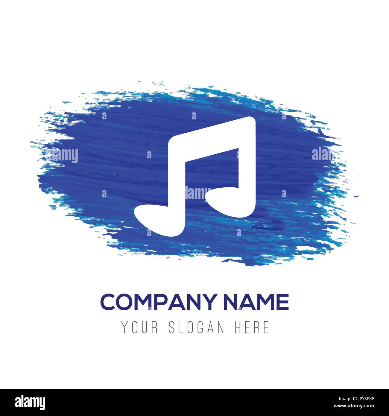 Music Note Icon - Blue watercolor background Stock Vector Image & Art ...
