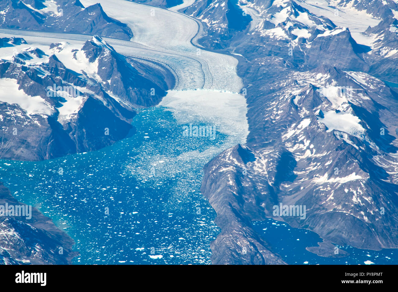Aerial view of scenic Greenland Glaciers and icebergs Stock Photo - Alamy