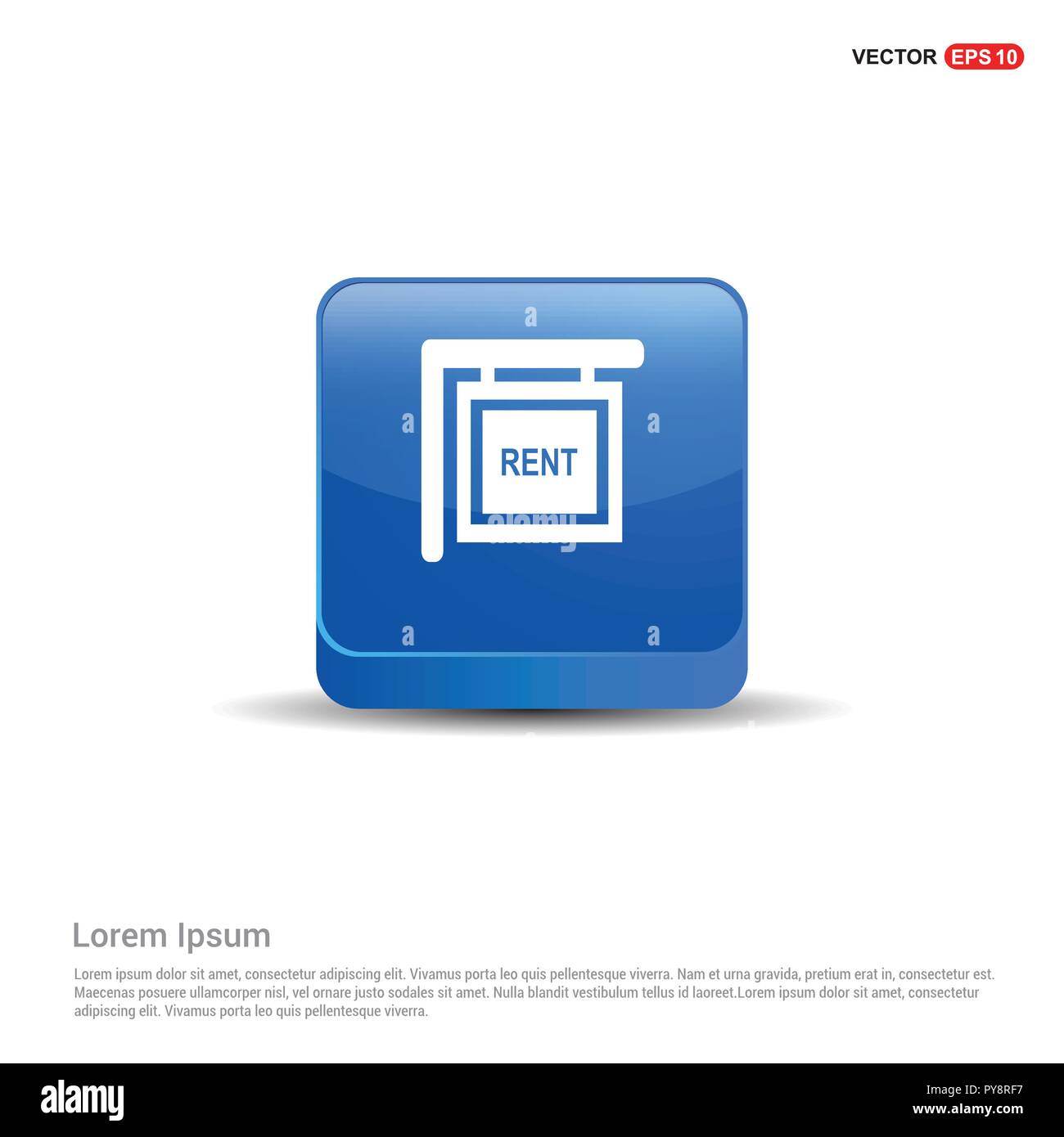 House for Rent Icon - 3d Blue Button Stock Vector Image & Art - Alamy