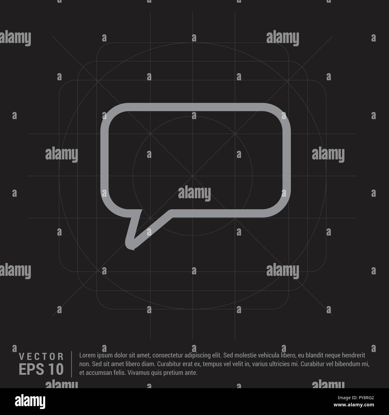 Speech bubble icon - Black Creative Background - Free vector icon Stock ...