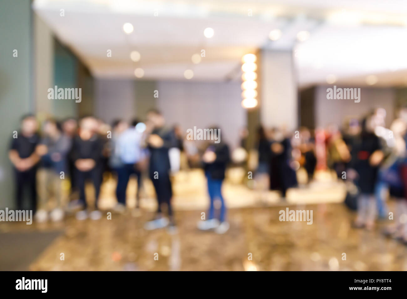 Abstract blur people in press conference event or corporate exhibition ...
