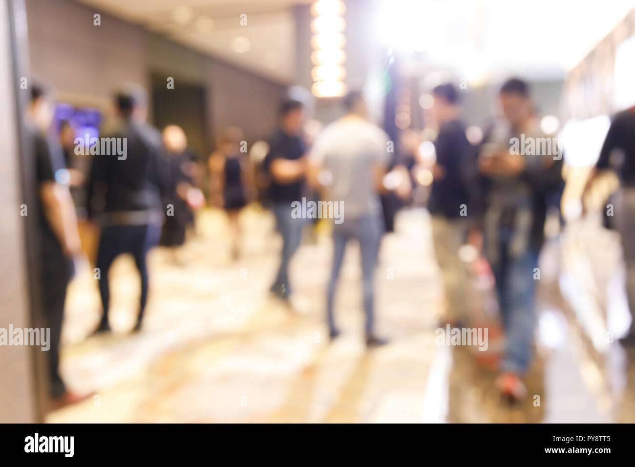 Abstract blur people in press conference event or corporate exhibition ...