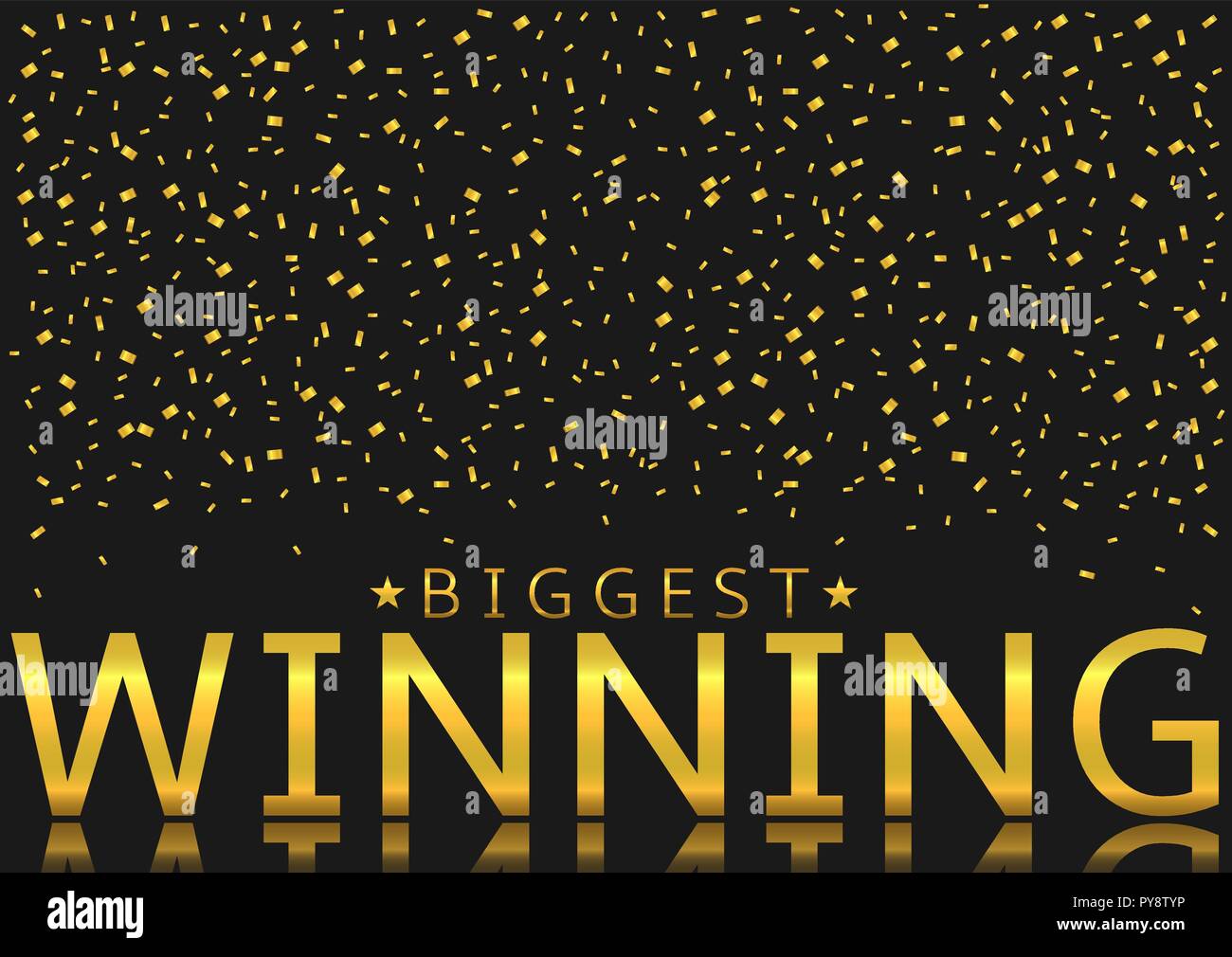 Biggest Winning Jackpot. Golden confetti background, Vector ...