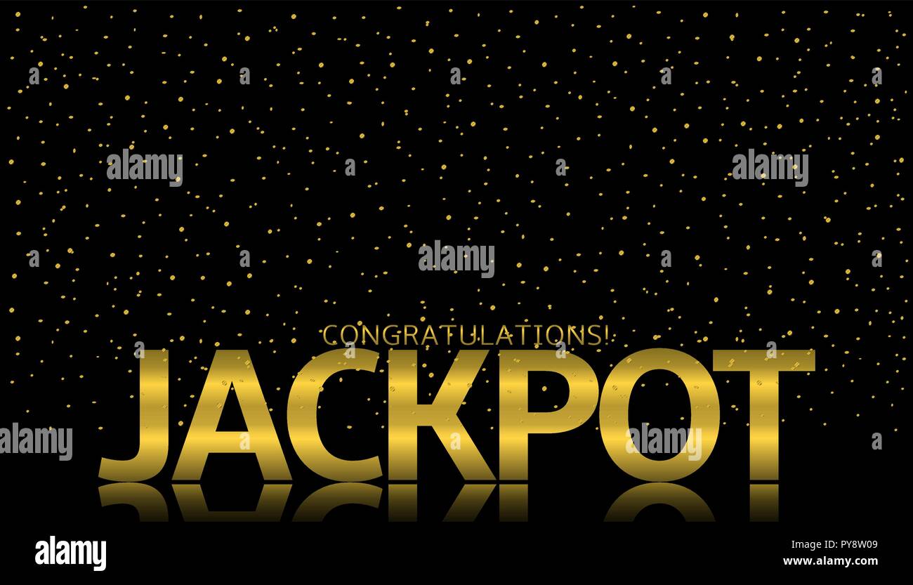 Jackpot Big Win. Golden confetti background, Gambling concept Stock ...