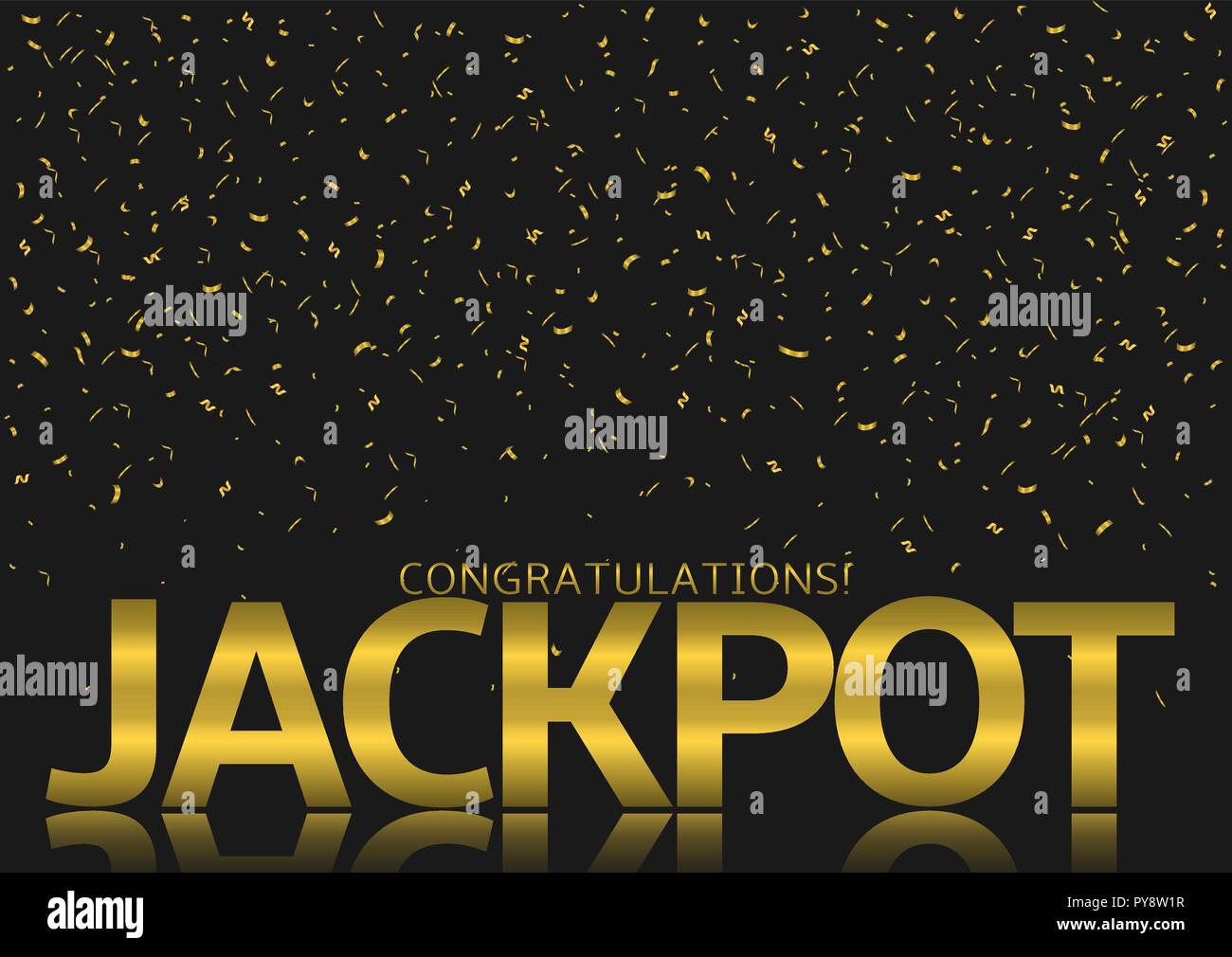 Jackpot Big Win. Golden confetti background, Gambling concept Stock ...
