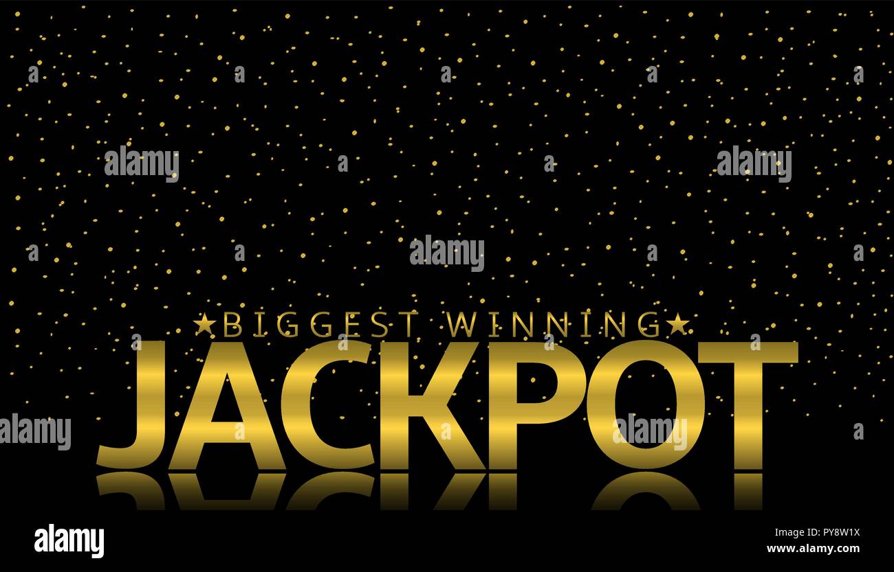 Jackpot Big Win. Golden confetti background, Gambling concept Stock ...