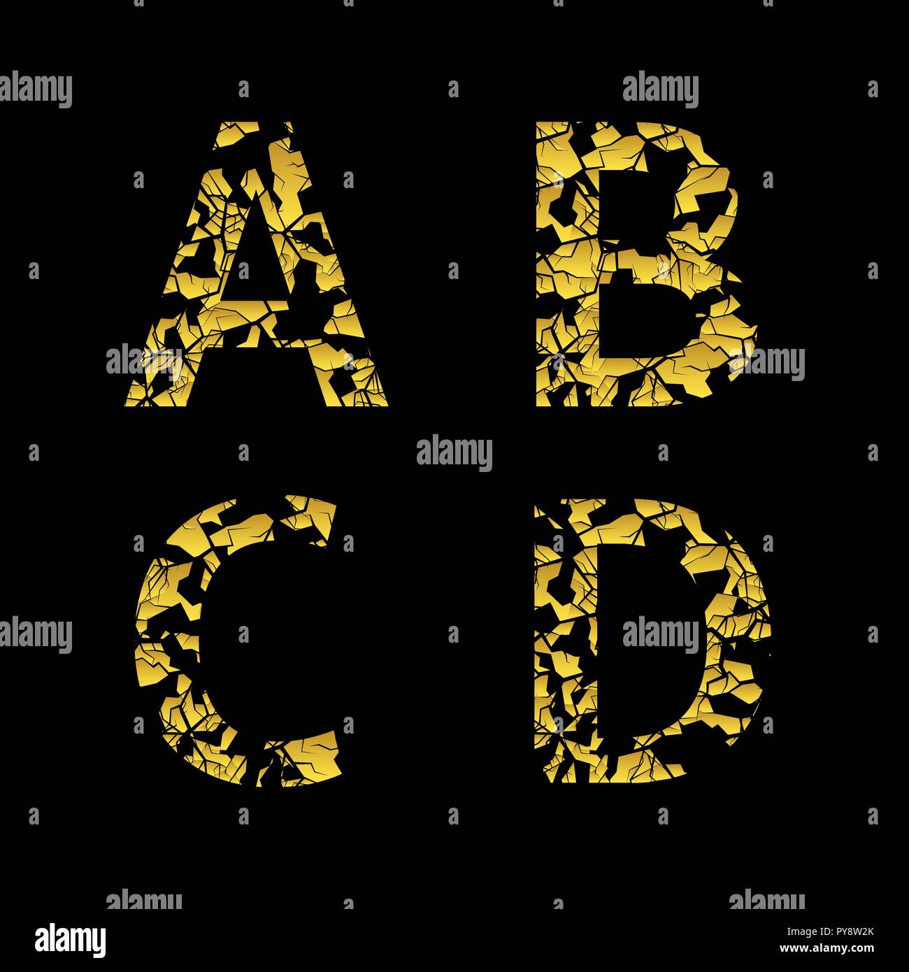 Old metallic letters Stock Vector Images - Alamy