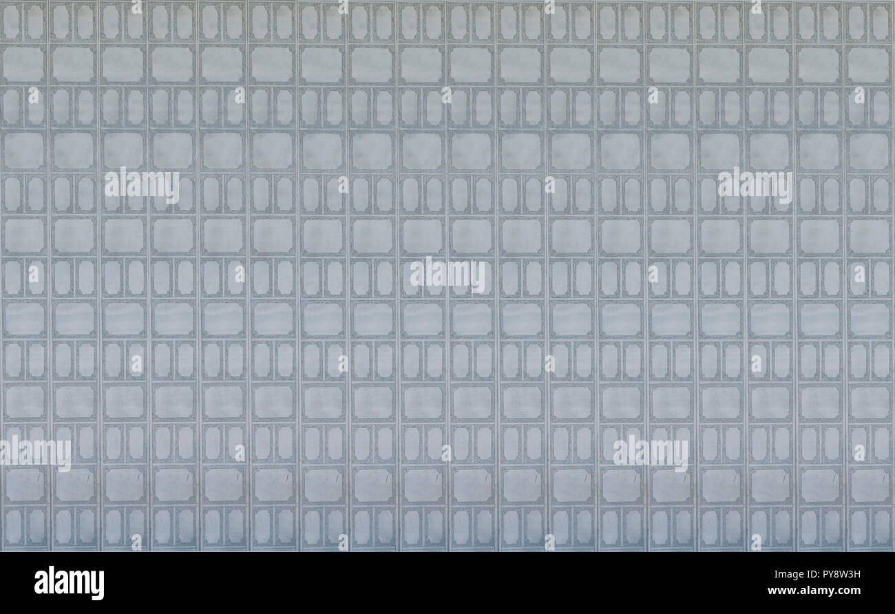 Digitally enhanced image of repeating wall decoration in gray Stock ...