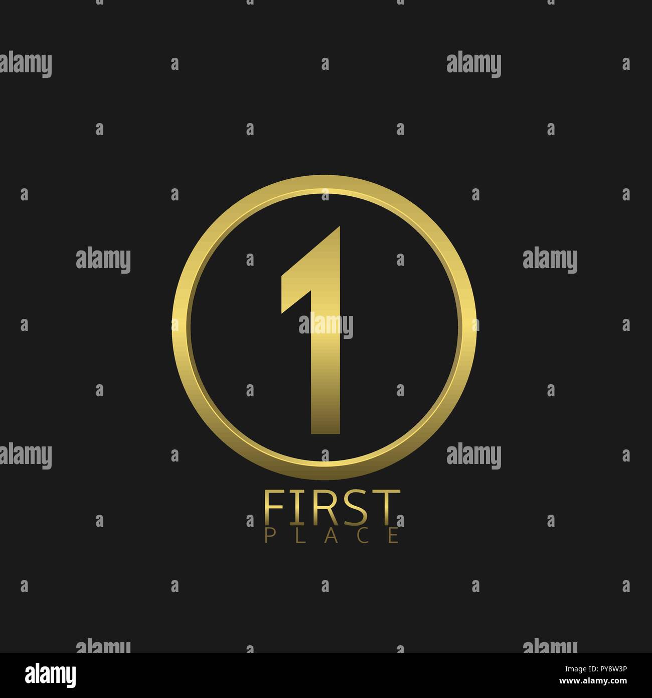 First place symbol. Golden number one sign Stock Vector Image & Art - Alamy