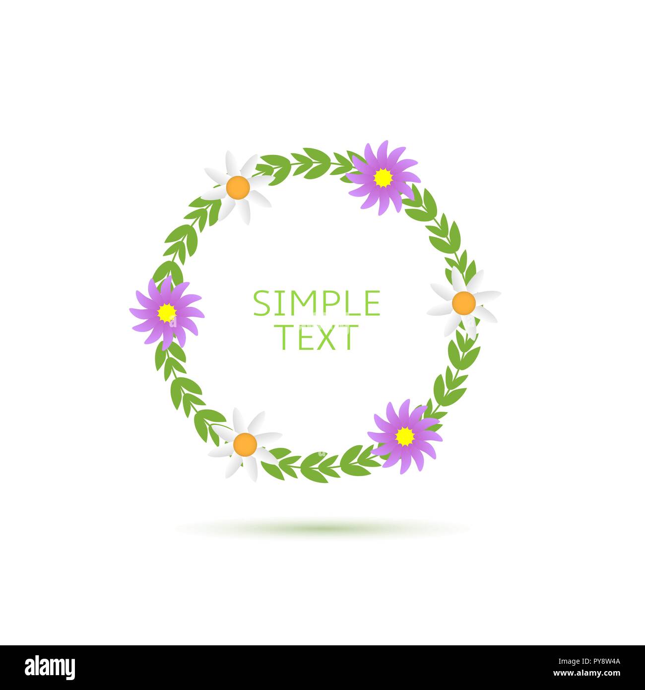 Green spring flower floral wreath. Vector illistration Stock Vector ...