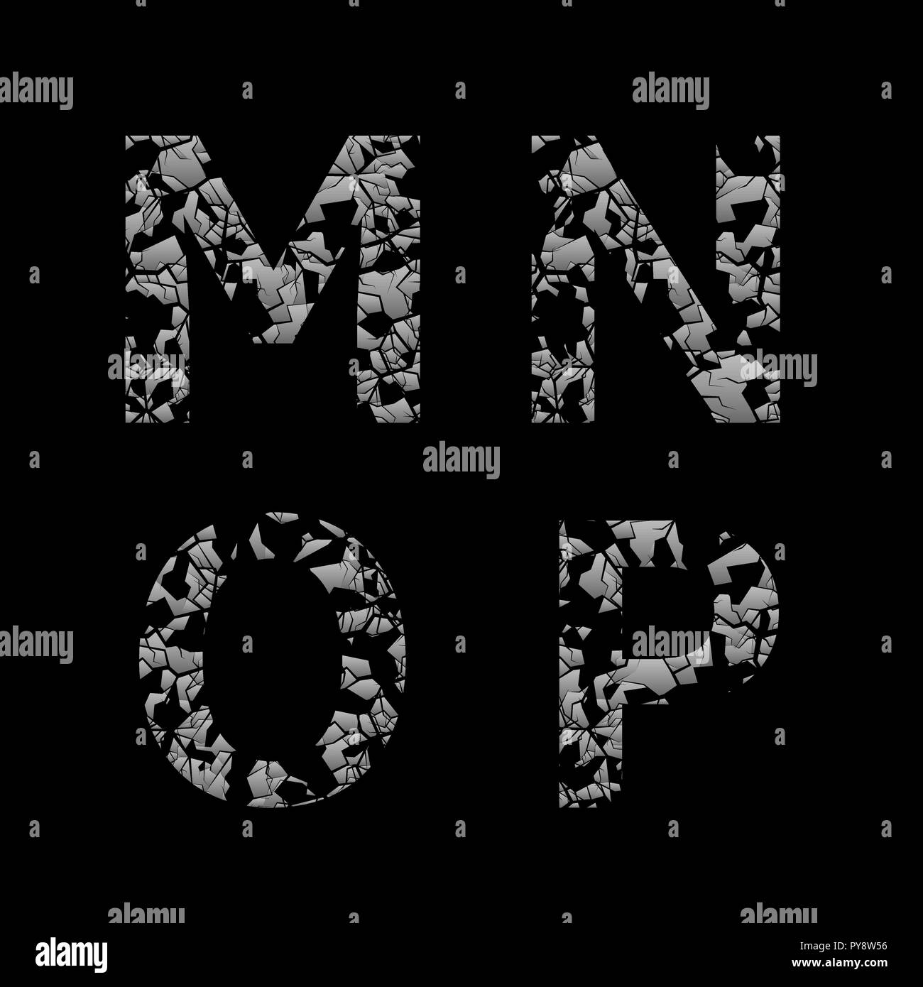 Cracked letters Stock Vector Images - Alamy